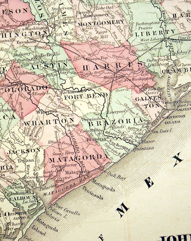 New Map of the State of Texas'' c 1865 - Johnson [M-13081] - $0.00 ...