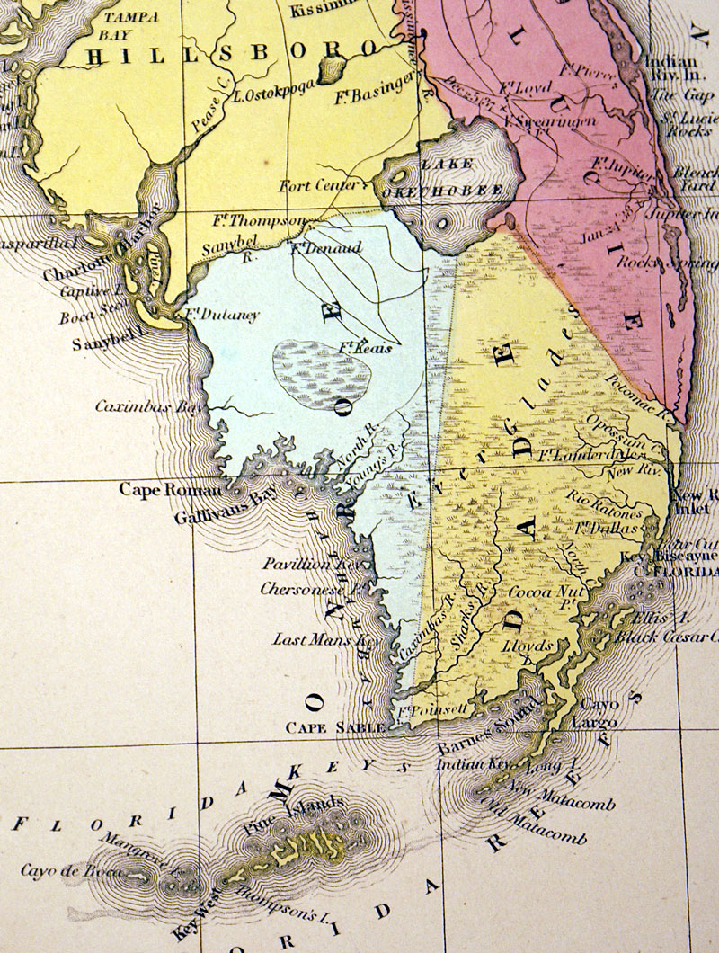 ''Map of Florida'' c 1850 - Cowperthwait [M-13214] - $0.00 : Antique ...