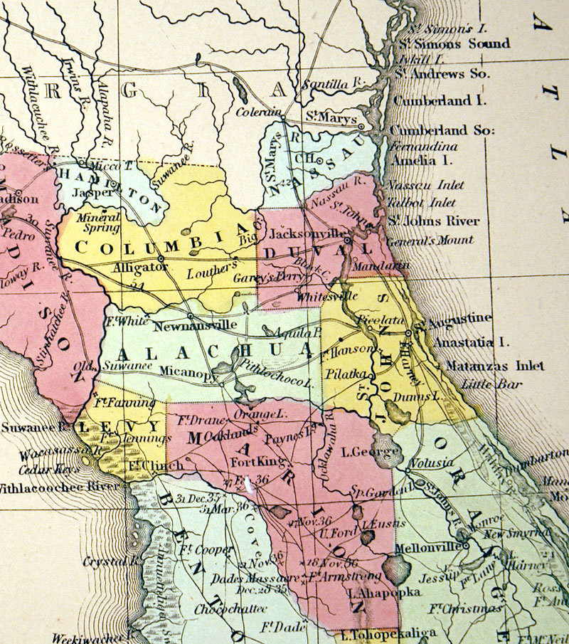 ''Map of Florida'' c 1850 - Cowperthwait [M-13214] - $0.00 : Antique ...