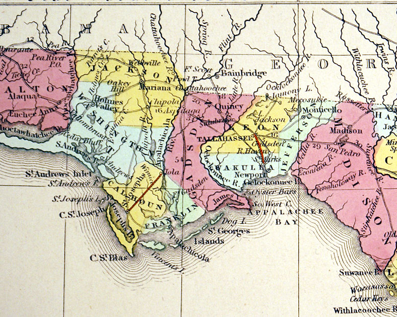 ''Map of Florida'' c 1850 - Cowperthwait [M-13214] - $0.00 : Antique ...