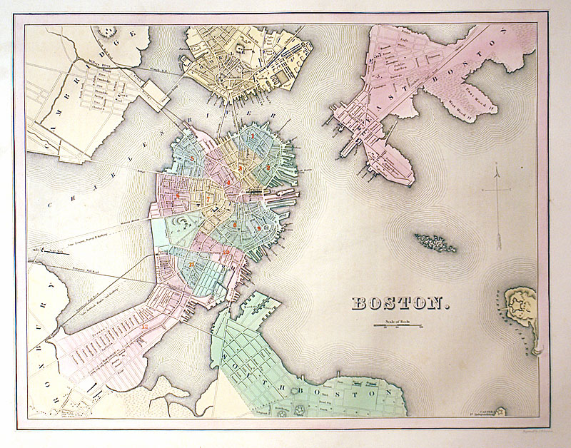 Boston c 1838 - Bradford [M-13694] - $0.00 : Antique Manuscripts, Maps ...