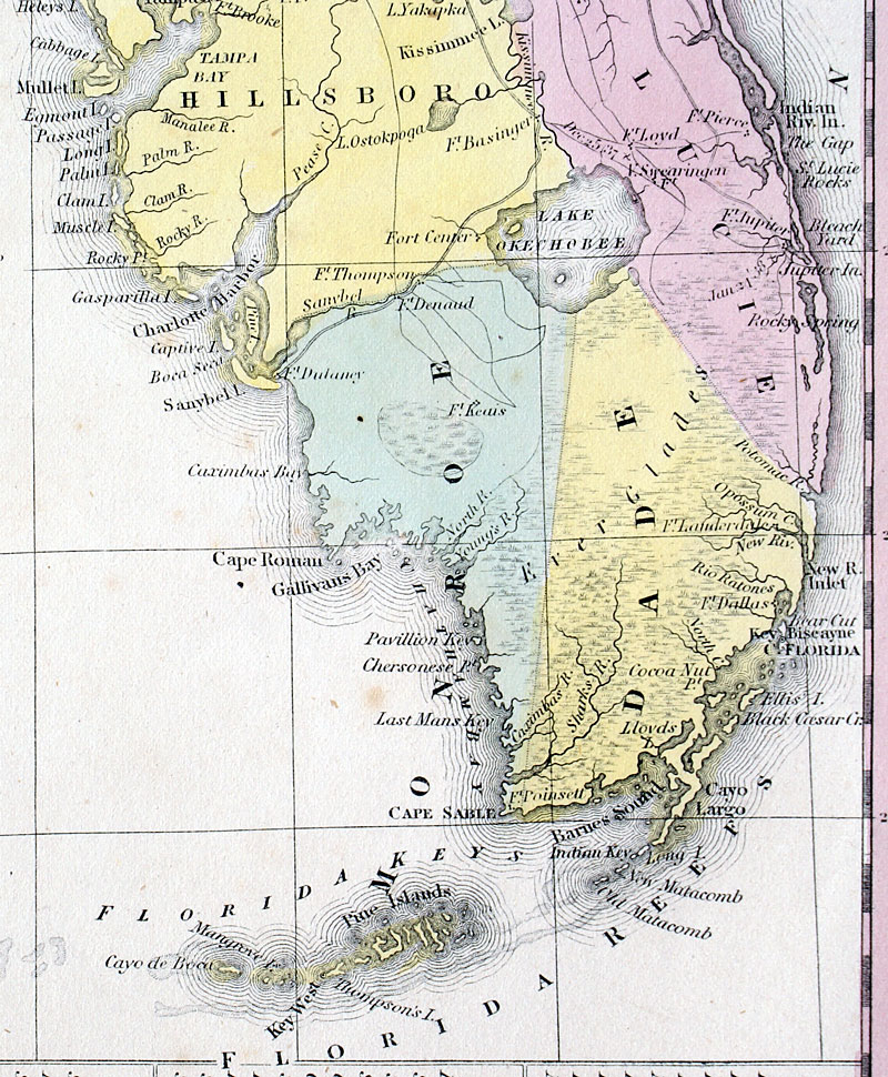 Z c 1850 Map of Florida - Cowperthwait [M-13770] - $0.00 : Antique ...