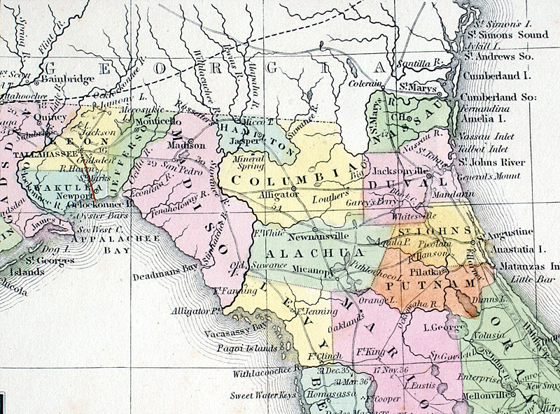 Z c 1850 Map of Florida - Cowperthwait [M-13770] - $0.00 : Antique ...