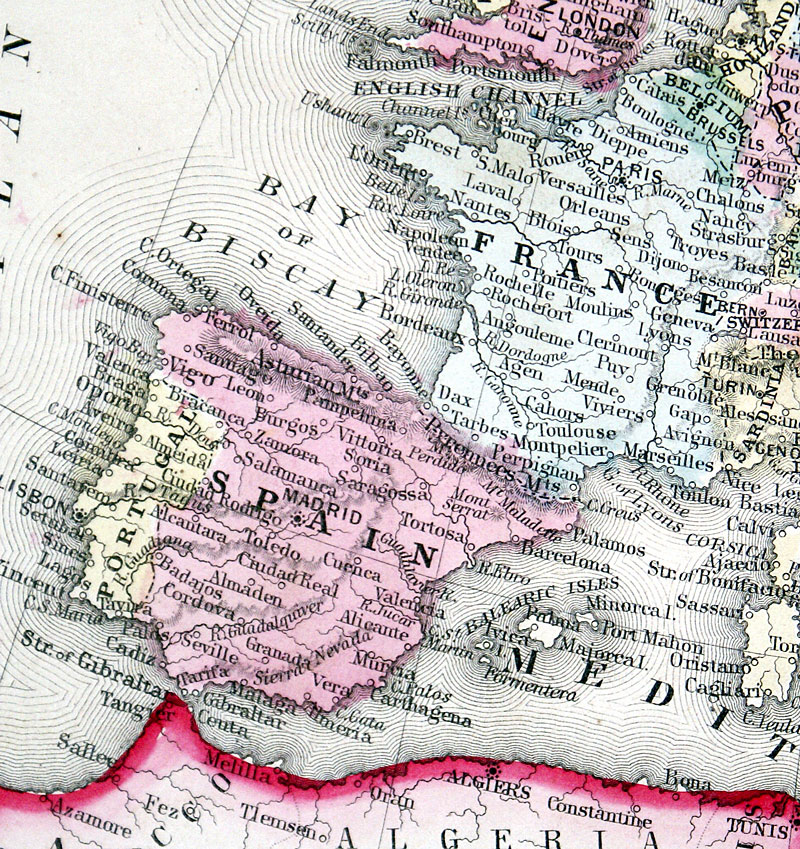 Map of Europe... circa 1866 - Mitchell [M-13831] - $0.00 : Antique ...