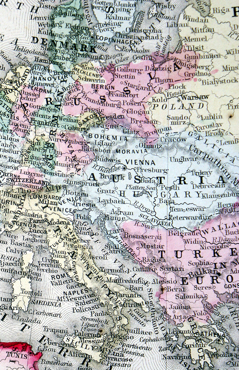 Map of Europe... circa 1866 - Mitchell [M-13831] - $0.00 : Antique ...