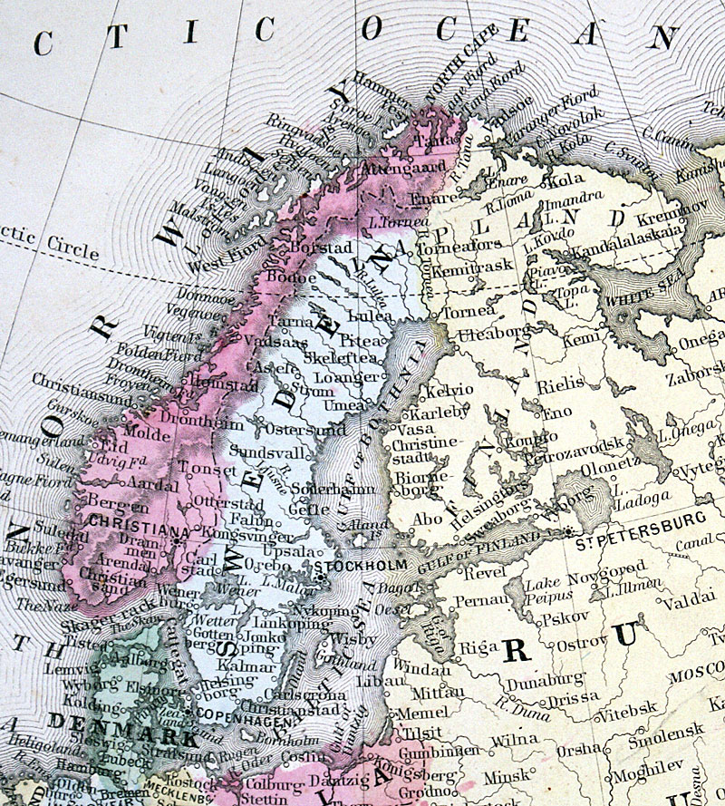 Map of Europe... circa 1866 - Mitchell [M-13831] - $0.00 : Antique ...