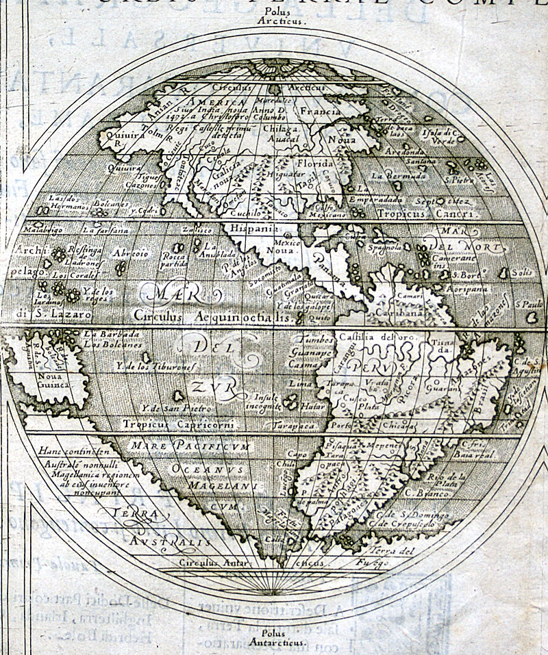 c 1598 Mercator/Rosaccio World Map Orbis Terrae Compendiosa... [M-14369 ...