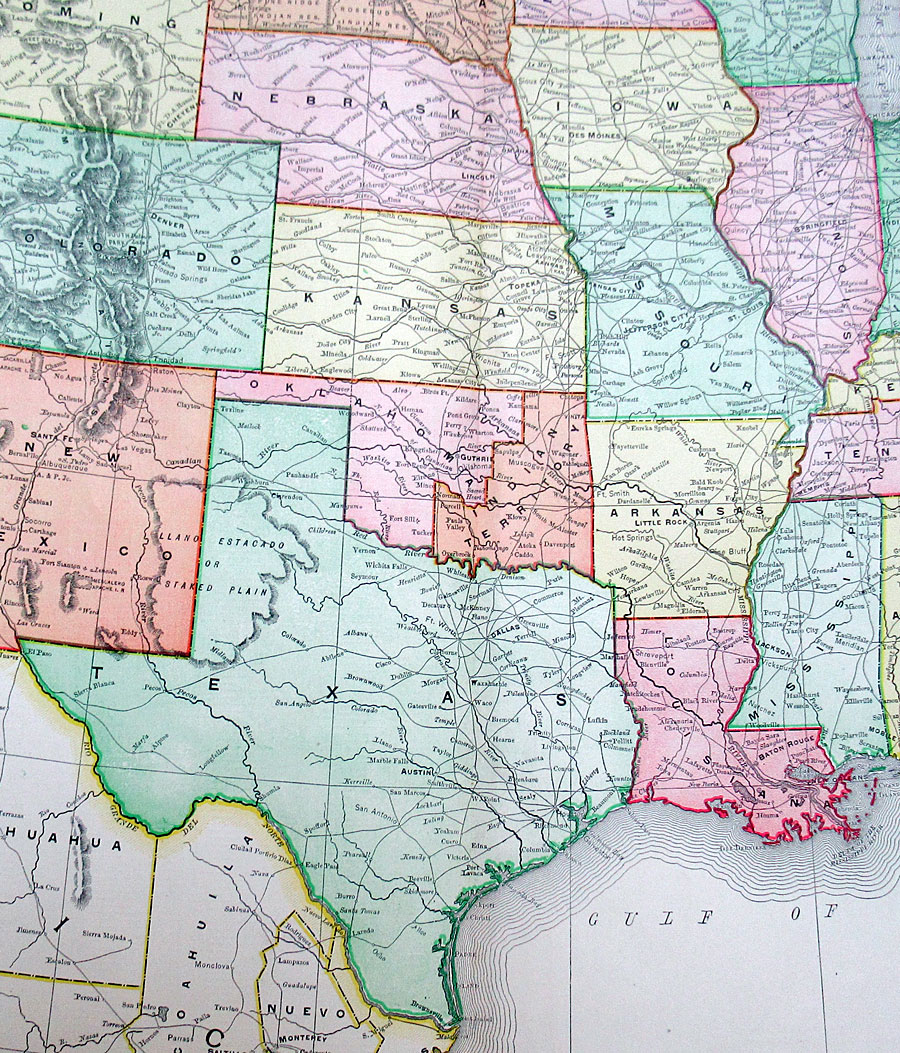 c 1898 United States, Large Rand, McNally & Co Map [M-14474] - $0.00 ...
