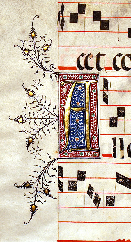 c 1460-90 Gregorian Chant - Seville - Elaborate Initials [IM-10157 ...