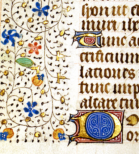 Medieval Book of Hours Leaf - Psalms - Elaborate borders [IM-10357 ...