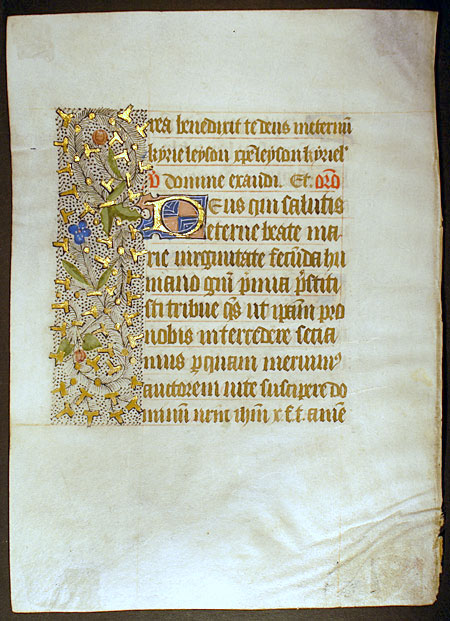 Medieval Book of Hours Leaf - Unusual decorative borders [IM-10681 ...