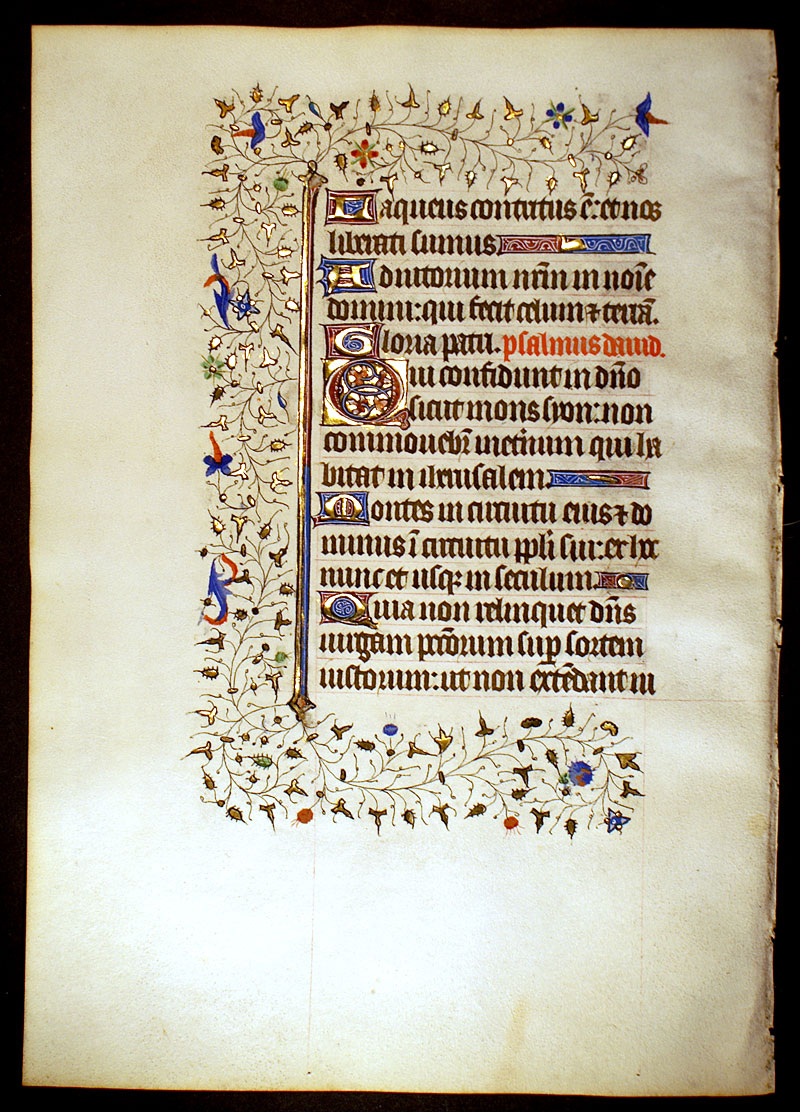 Medieval Book of Hours Leaf - Psalms - Elaborate borders [IM-10717 ...
