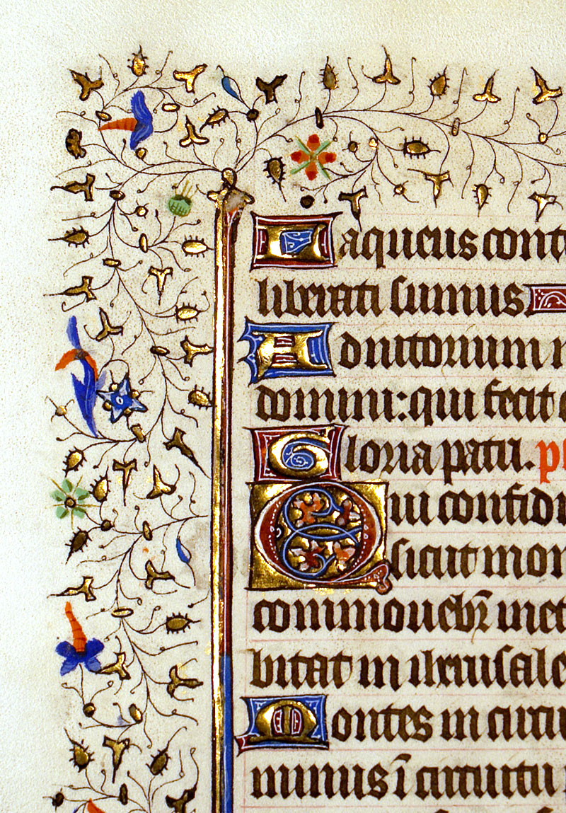 Medieval Book of Hours Leaf - Psalms - Elaborate borders [IM-10717 ...