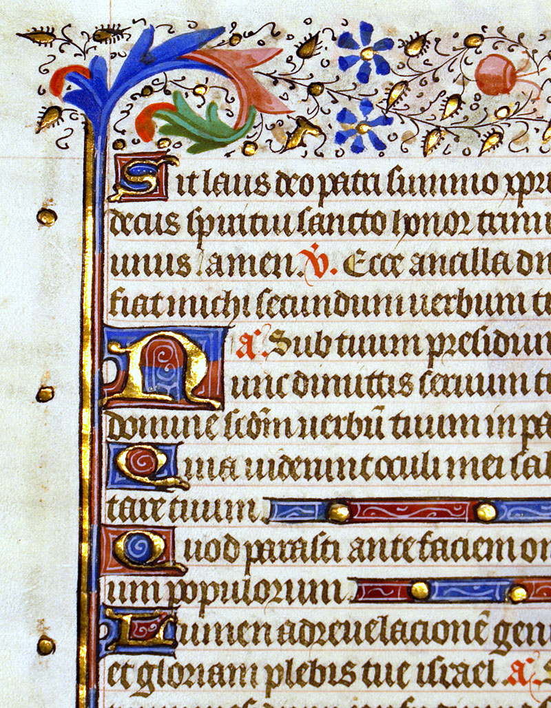 Medieval Book of Hours Leaf - Unusual elaborate borders [IM-10732] - $0 ...