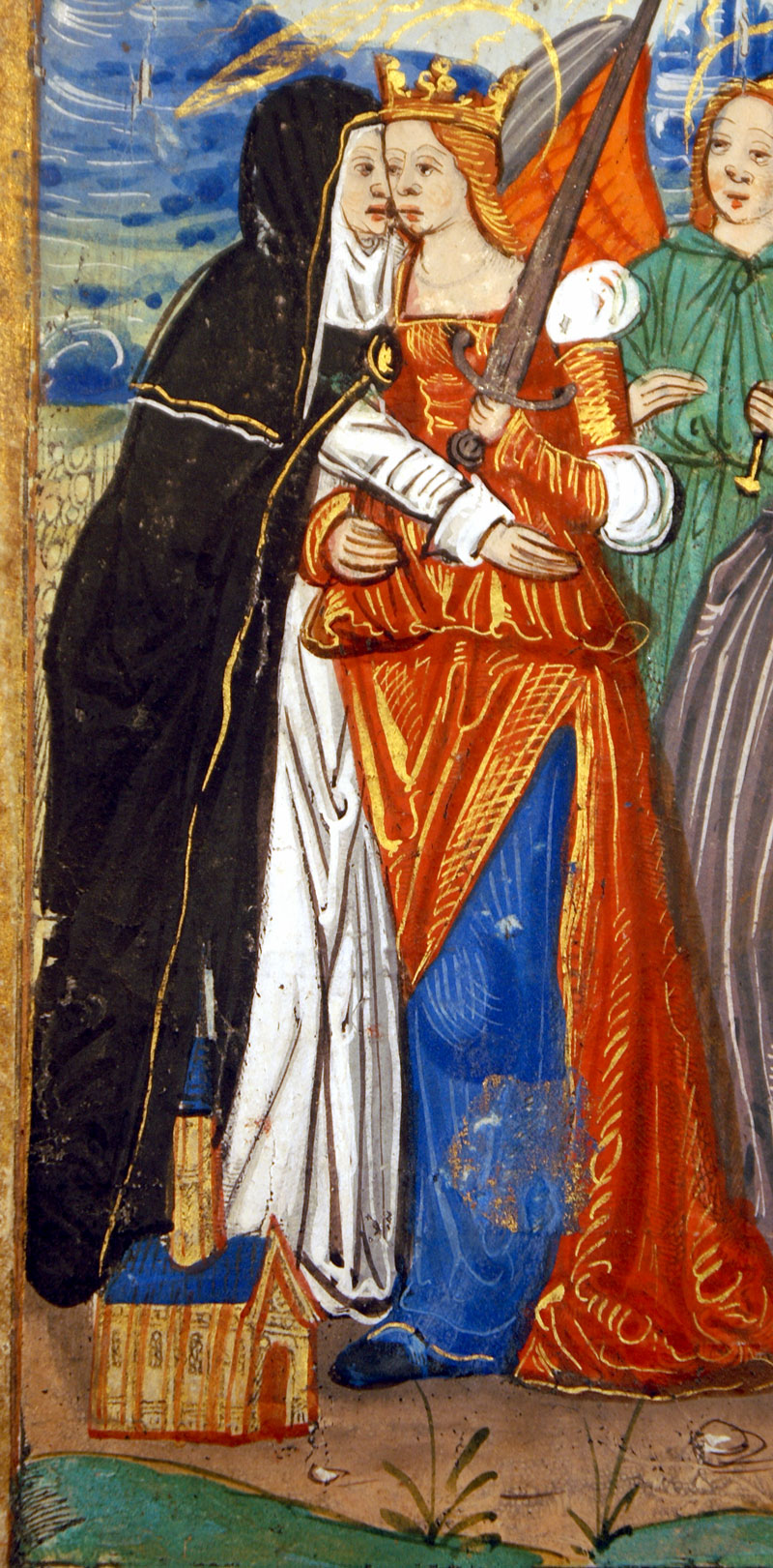 Book of Hours Leaf c 1518 - Miniature Saints, Gabriel & Trinity [IM ...