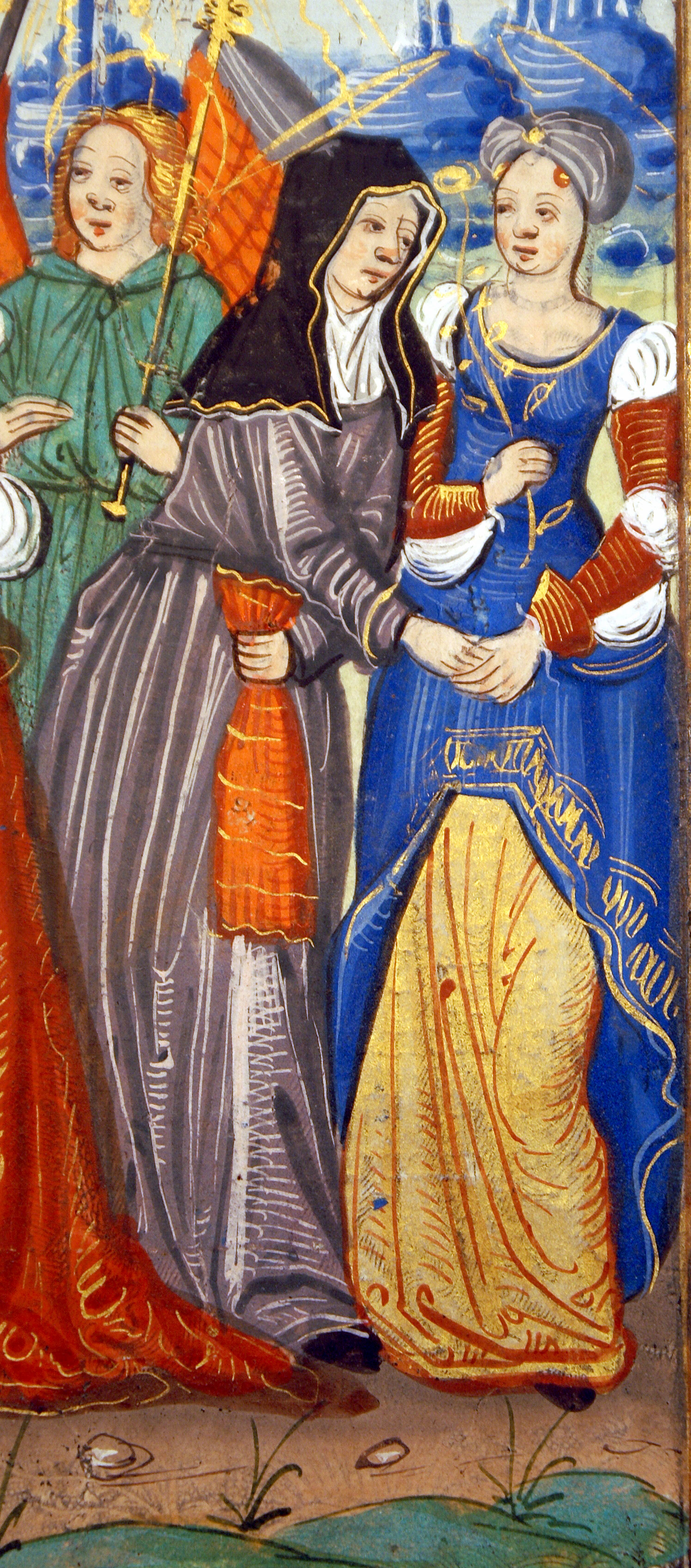 Book of Hours Leaf c 1518 - Miniature Saints, Gabriel & Trinity [IM ...