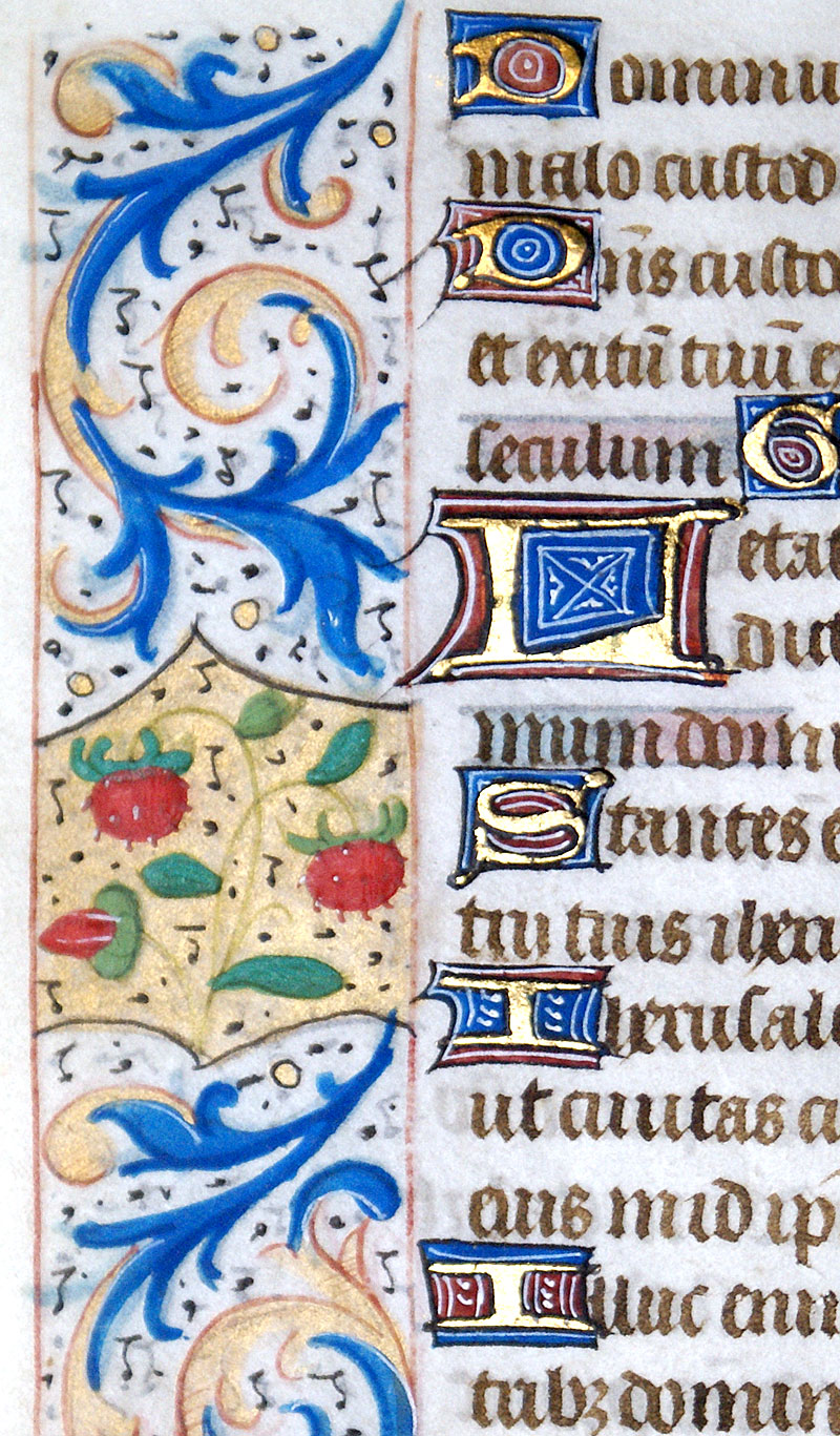 A Medieval Book of Hours Leaf c 1450-60 Elegant Border - Psalms [IM ...