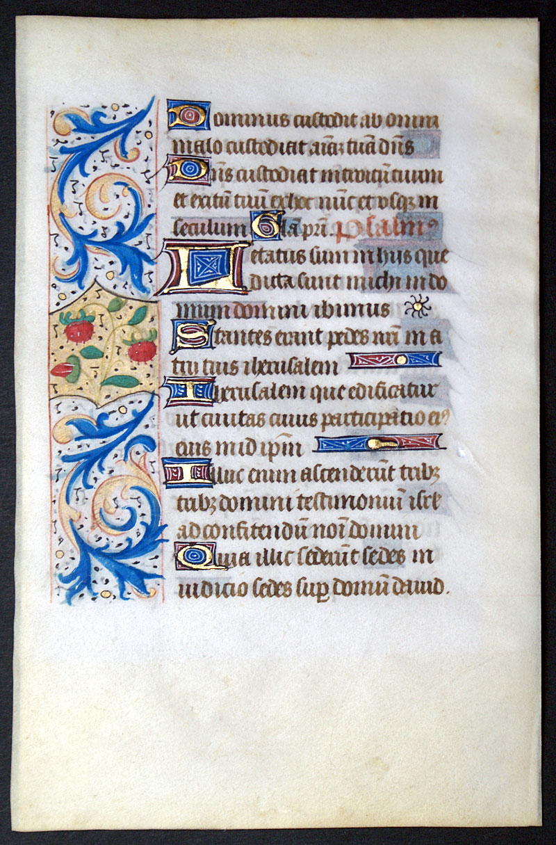 A Medieval Book of Hours Leaf c 1450-60 Elegant Border - Psalms [IM ...