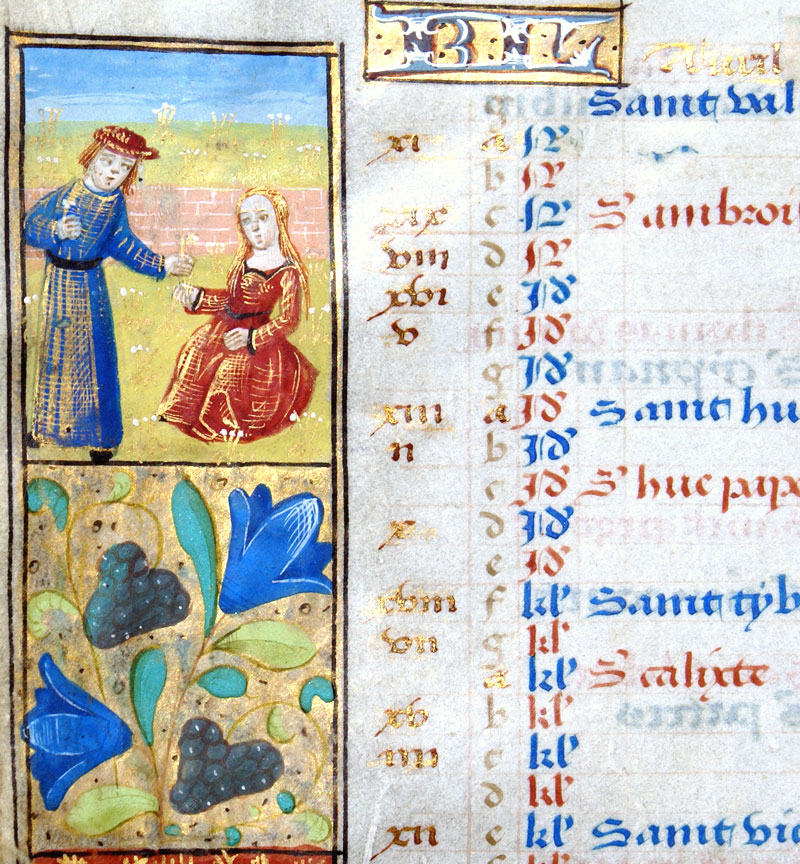 c 1490-1510 Book of Hours Calendar Leaf for March & April [IM-11784 ...