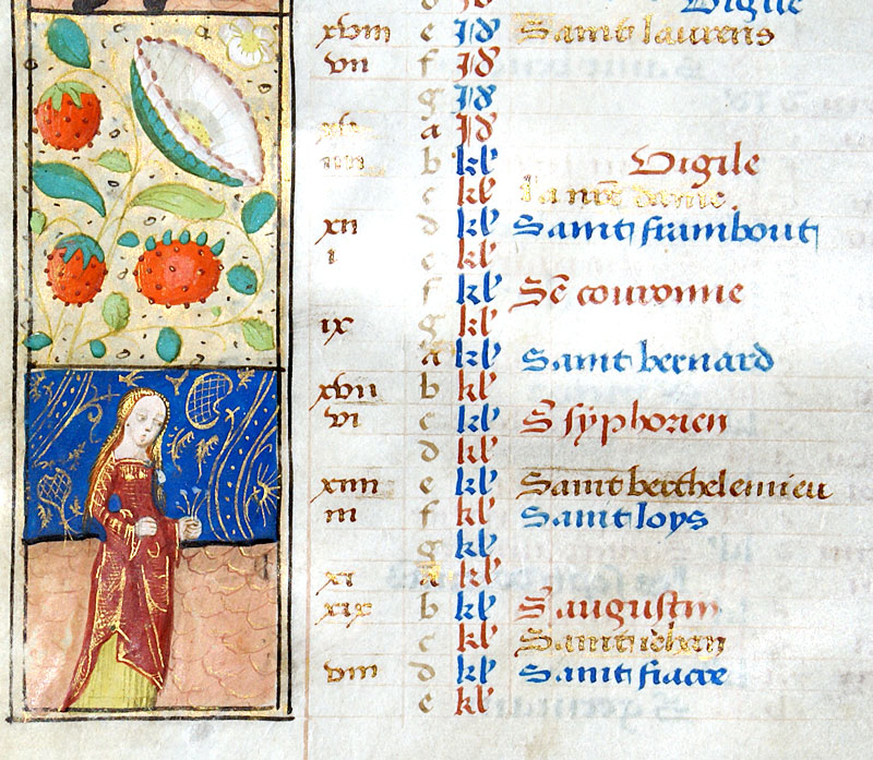 Book of Hours Calendar Leaf for July & August c 1490-1510 [IM-11786 ...