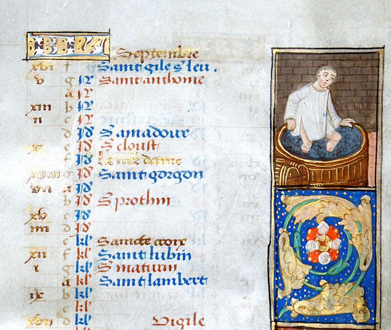 c 1490-1510 Book of Hours Calendar Leaf for Sept & October [IM-11787 ...