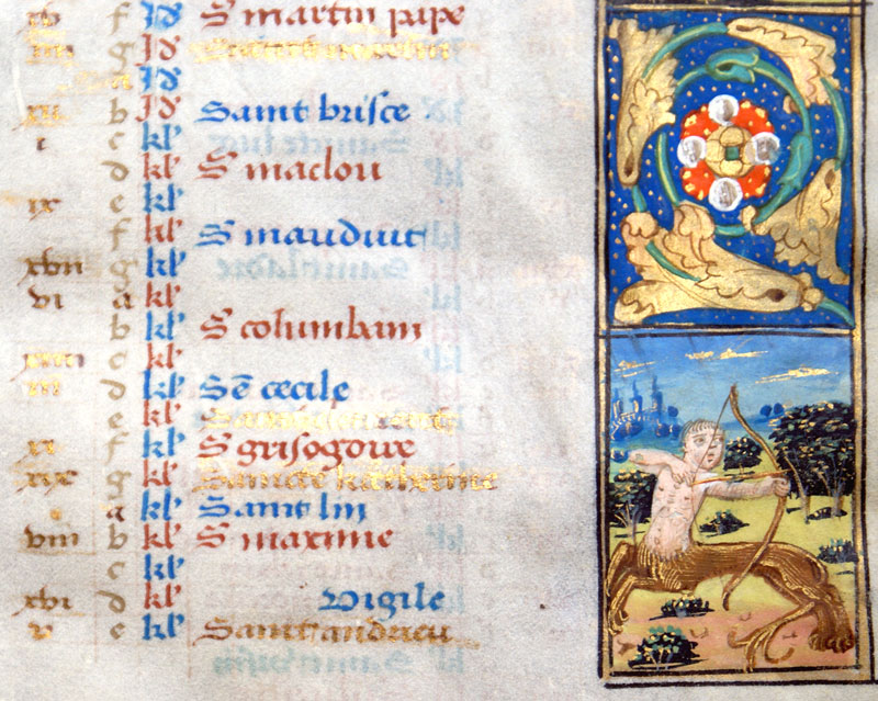 c 1490-1510 Book of Hours Calendar Leaf for Nov & Dec [IM-11788] - $0. ...