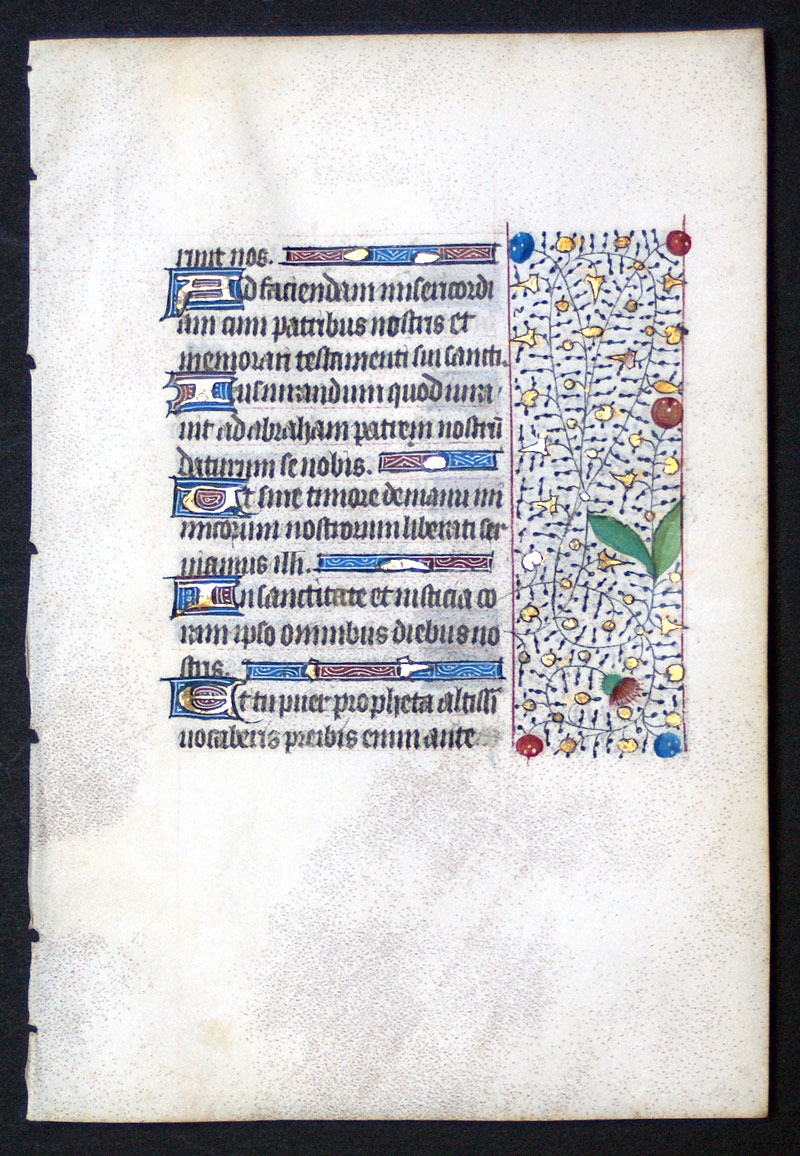 c 1450-75 Book of Hours Leaf - Canticle of Zachary - Luke [IM-12526 ...