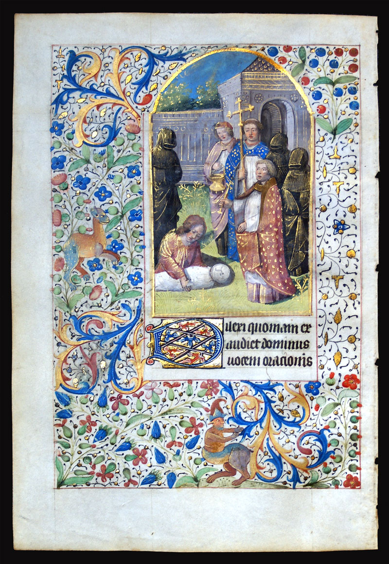 c 1450-75 Book of Hours Leaf - Medieval Burial Service [IM-12686] - $0. ...