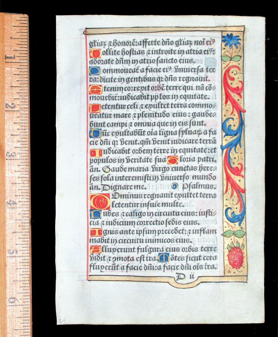 c 1532 Book of Hours Leaf - Psalms - Elaborate borders [IM-13009] - $0. ...