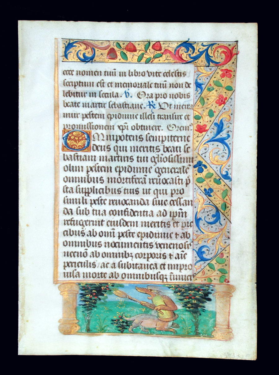 c 1500-10 Book of Hours Leaf - St Francis & Creatures! [IM-13569] - $0. ...