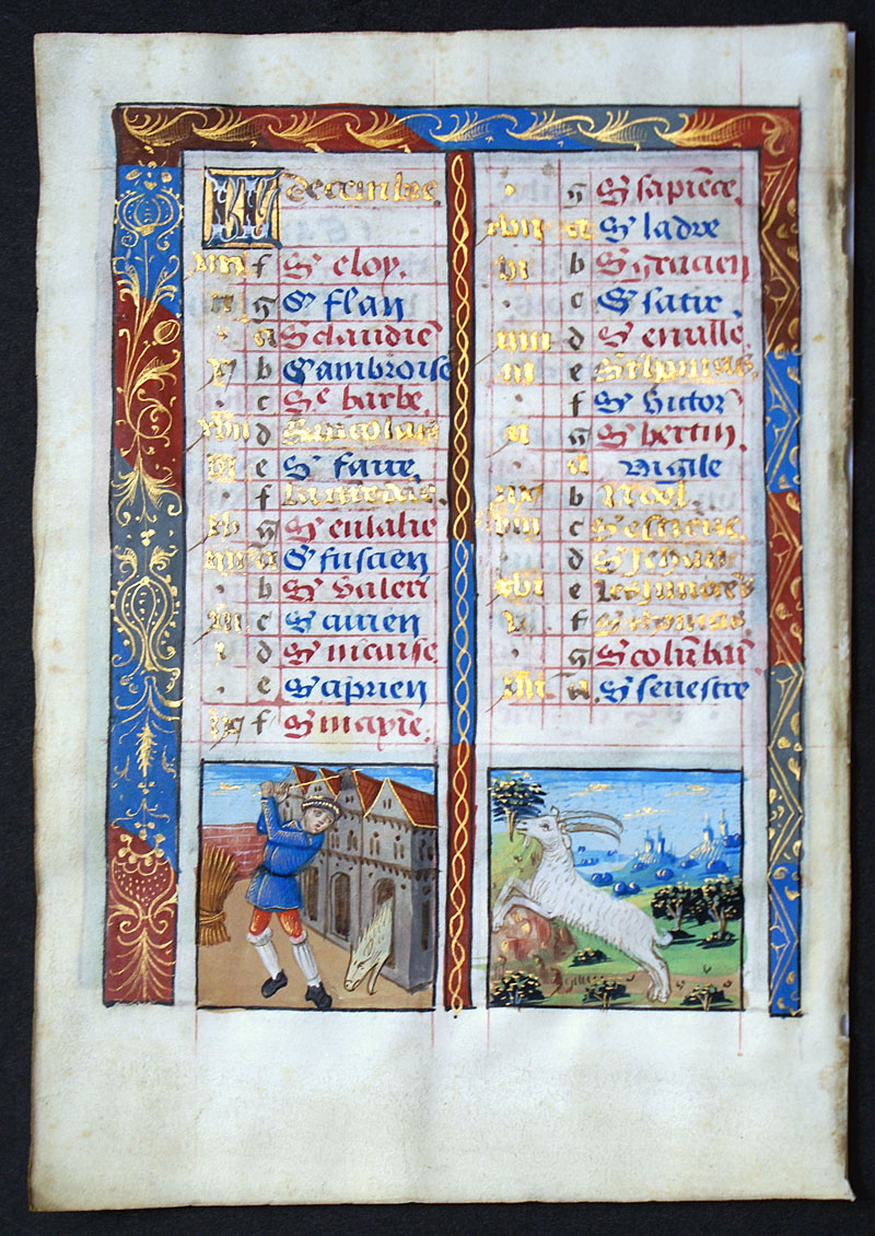c 1490 Book of Hours Calendar Leaf - Nov & Dec [IM-2801] - $0.00 ...