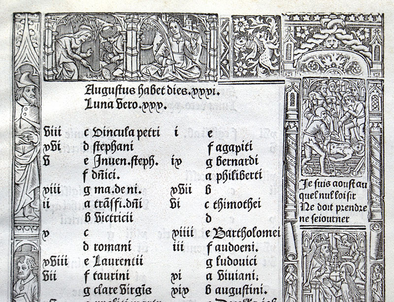 Book of Hours Vellum Calendar Leaf August & September c. 1515 [IM-4330 ...