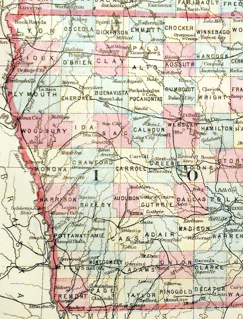 c 1881 ''...Minnesota and Iowa'' - Bradley [M-10055] - $0.00 : Antique ...