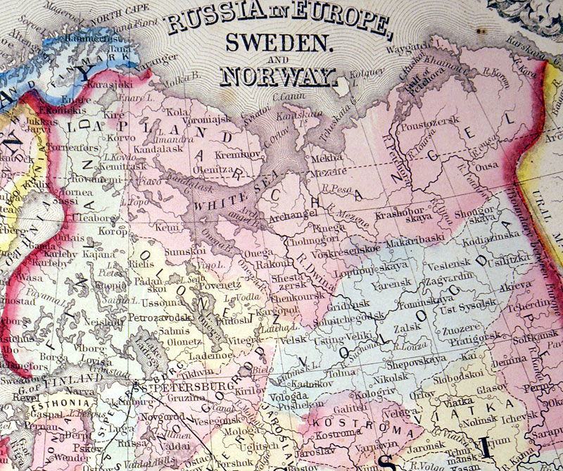 ''Russia in Europe, Sweden & Norway'' c 1866 - Mitchell [M-12191] - $0. ...