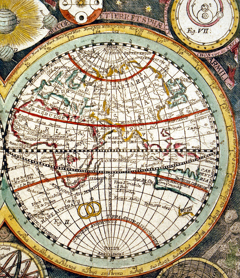 ''Planisphaerum Terrestre...'' World Map c 1728 - Huebner [M-13188 ...