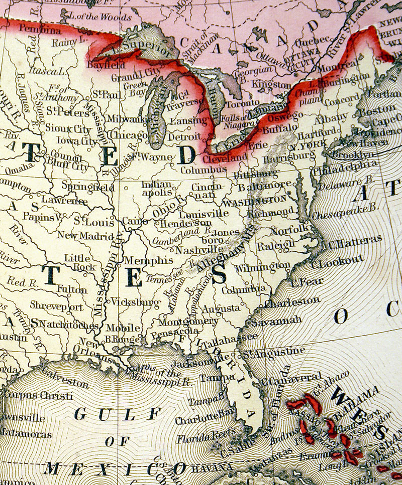 Map of North America... c 1862 - Mitchell [M-13339] - $0.00 : Antique ...