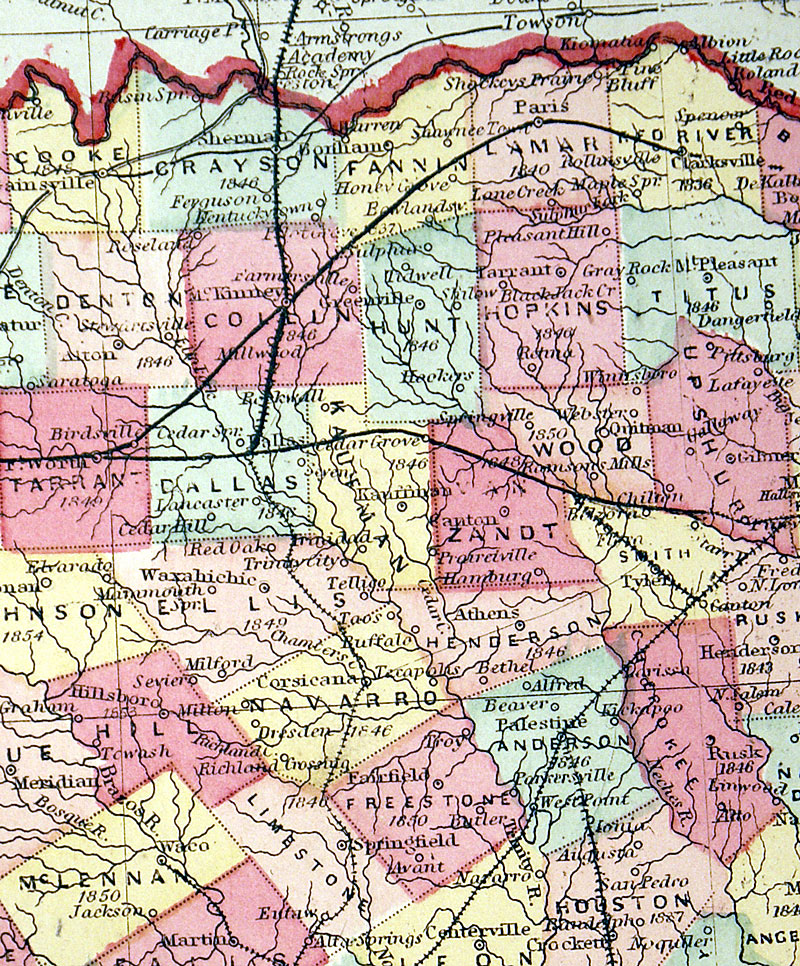 Map of Texas c 1874 - H H Lloyd & Co for Warner & Beers [M-13490] - $0. ...