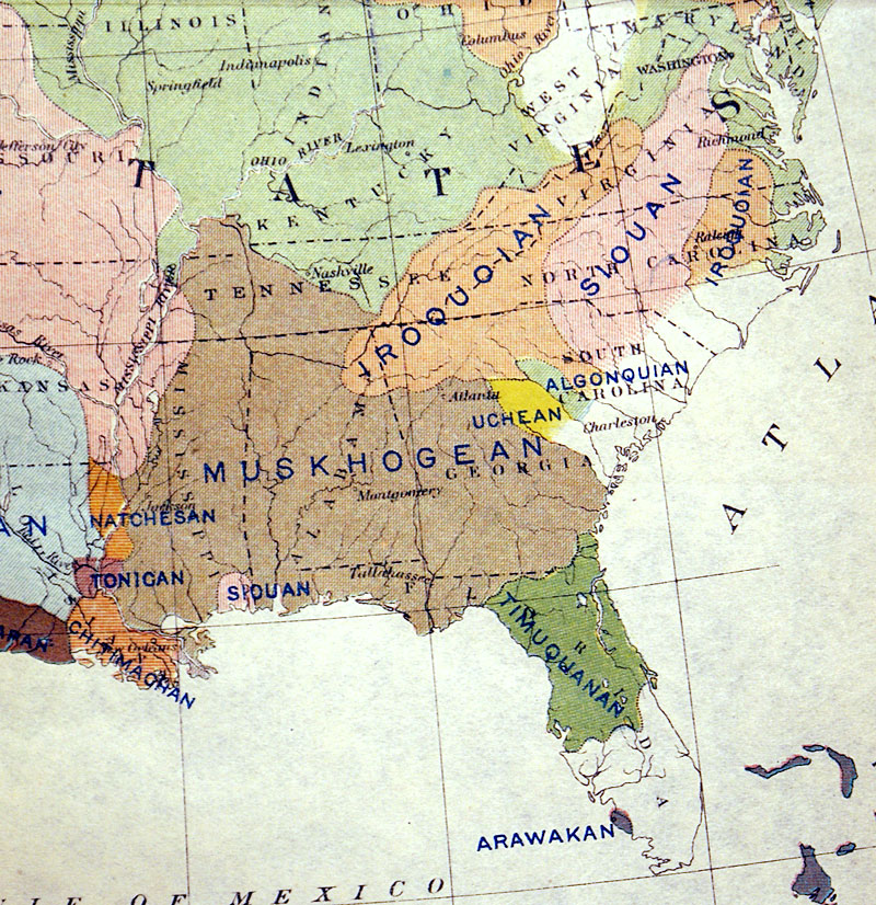 Linguistic Families of North American Indians... c 1907 US Gov [M-13572 ...