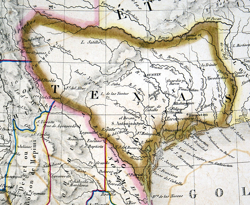 Carte Generale...Republique Du Texas c 1840 Brue [M-14014] - $0.00 ...