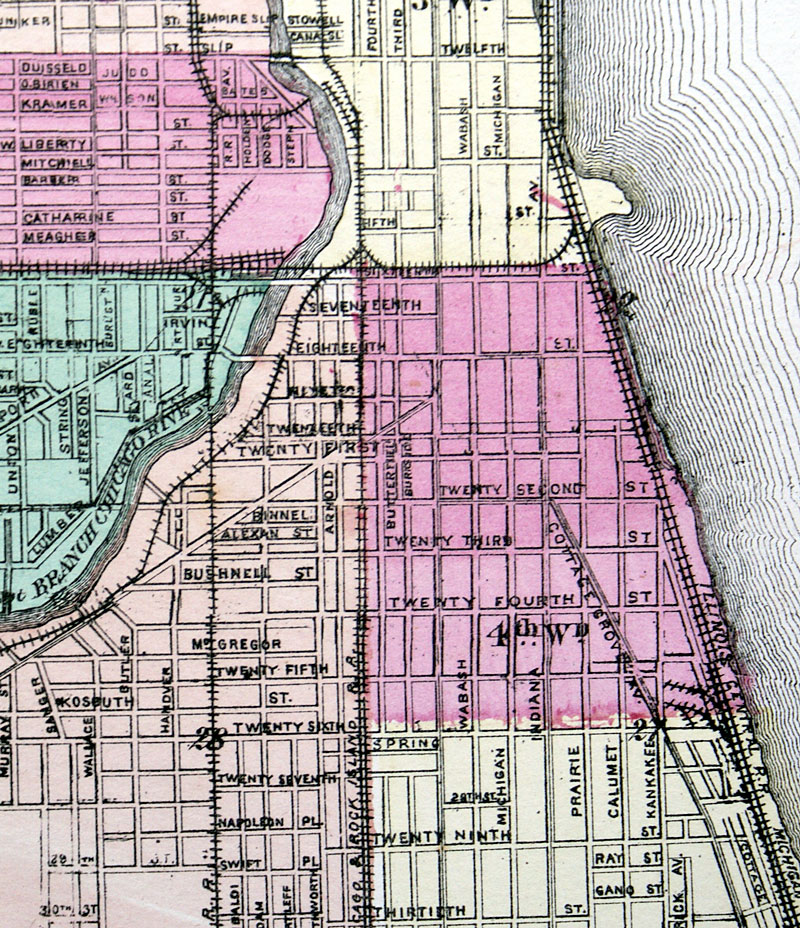 Map of the City of Chicago 1873 - showing Great Fire area [M-14022 ...