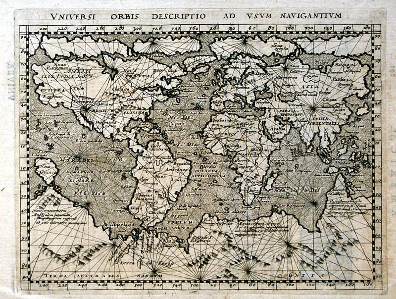 c 1596-7 Mariner's World Map - Mercator-Magini [M-14365] - $0.00 : Antique Manuscripts, Maps ...