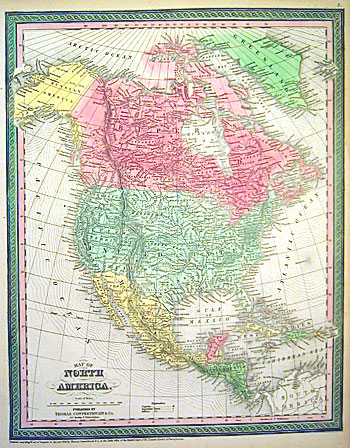 ''MAP OF NORTH AMERICA'' c 1850 - Cowperthwait [M-8390] - $0.00 ...
