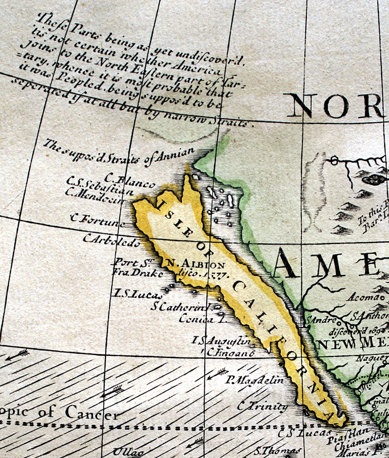 c 1725 Large World Map - Calif as Island - J. Senex [M-9871] - $0.00 ...