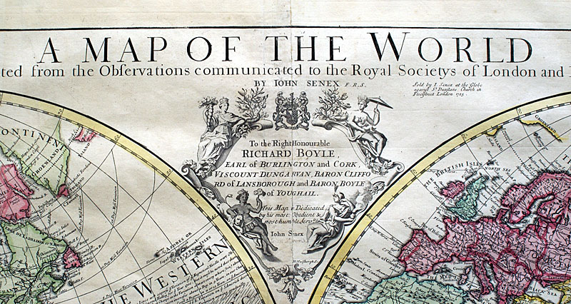 c 1725 Large World Map - Calif as Island - J. Senex [M-9871] - $0.00 ...