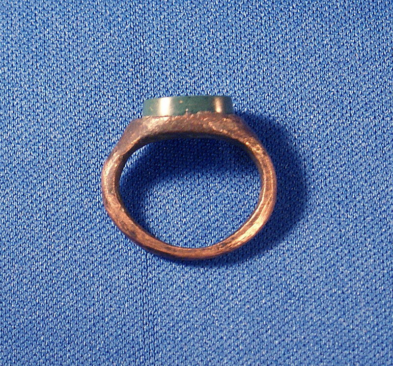 Bronze & Green Stone Seal Ring - Janus Vase c. 1st-3rd Cent AD [PA-3434 ...