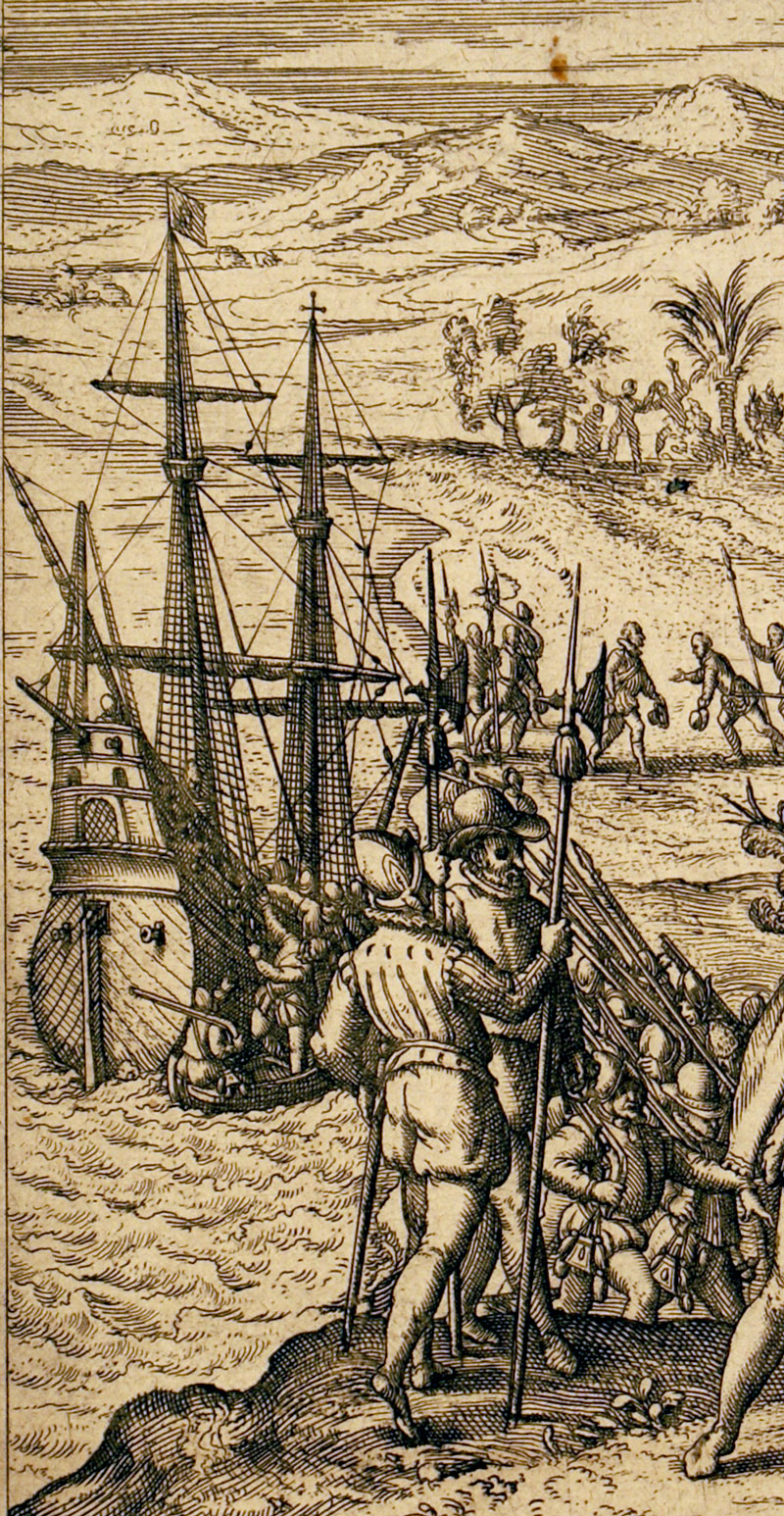 View of The Arrest of Christopher Columbus & his Brothers c 1594 [V-676 ...